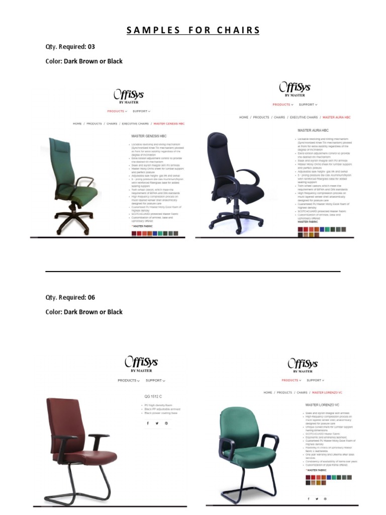 Samples For Chairs