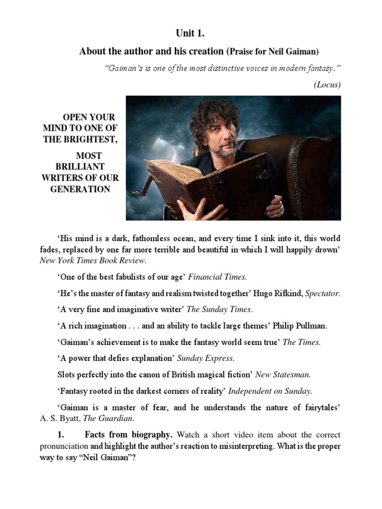 Neil Gaiman Lesson1 Biography - 2 | PDF