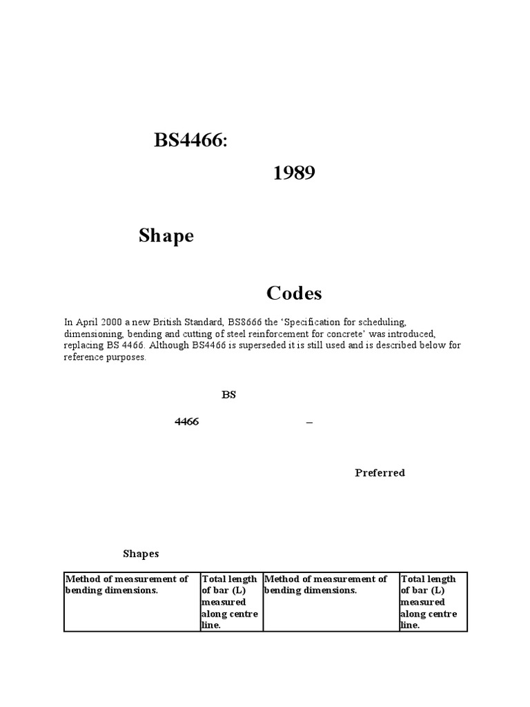 BS4466: 1989 Shape Codes | PDF | Physics | Angle