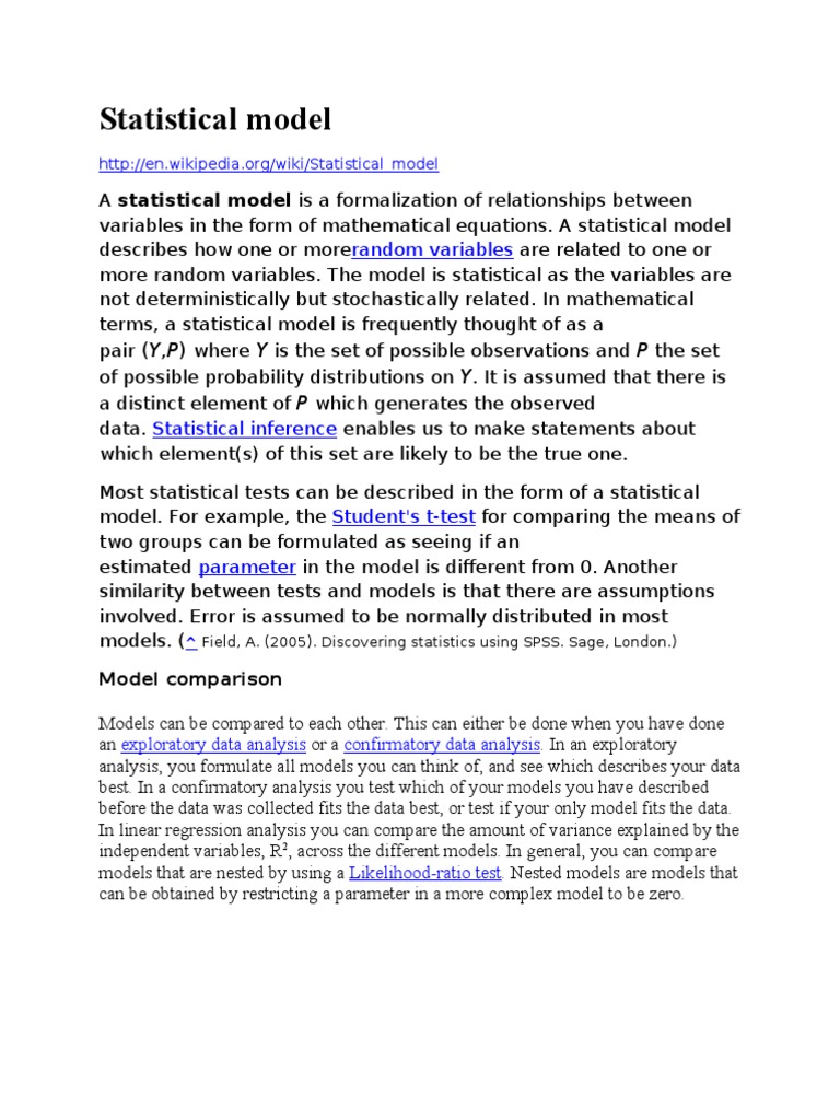 Statistical Model | PDF | Normal Distribution | Statistics