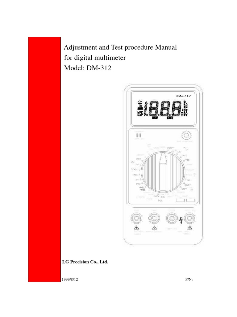Adjustment and Test Procedure Manual For Digital Multimeter Model: DM ...