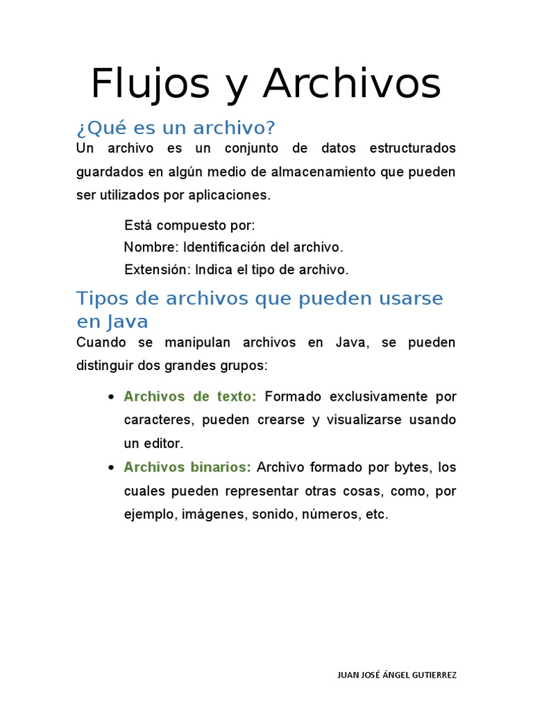 Flujos y Archivos - POO | PDF | Archivo de computadora | Java (lenguaje de programación)