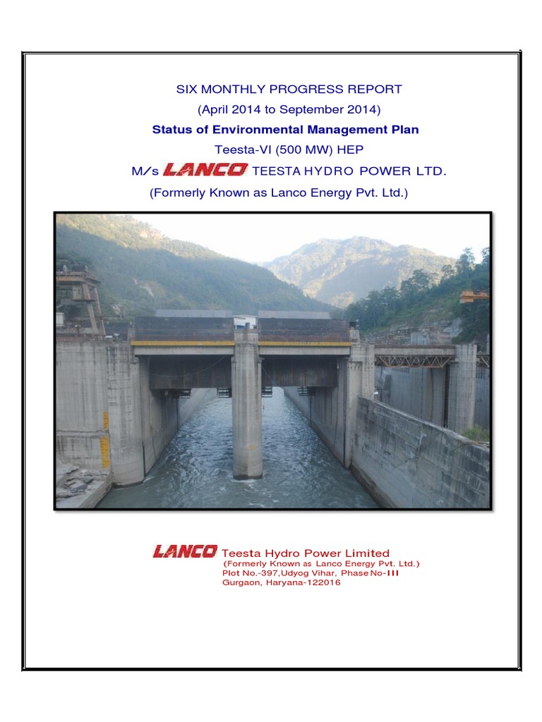 MoEF - Report-Teesta Hydro Power | PDF | Toilet | Natural Environment