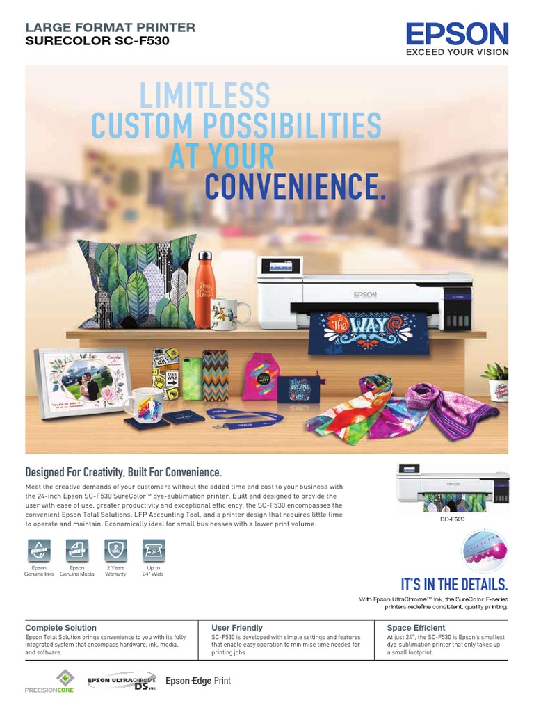 19EPS024 Epson SC-F530 Brochure 2pp - LR W EEP | PDF | Printer (Computing) | Media Technology