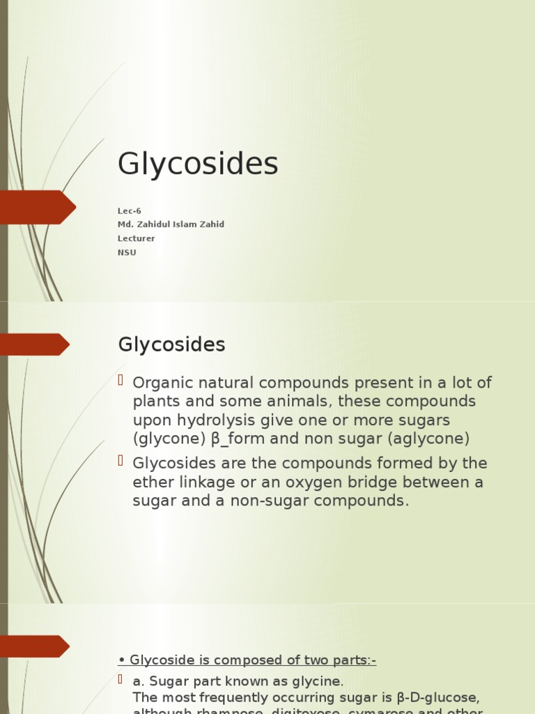 An In-Depth Look at Glycosides: Their Properties, Classification ...