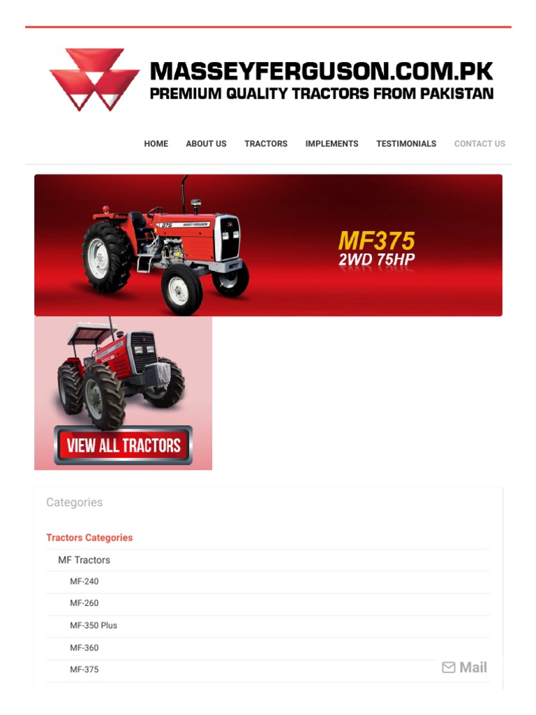 Massey Ferguson - MF 375 75HP - Xtra Series and Premium Quality | PDF ...