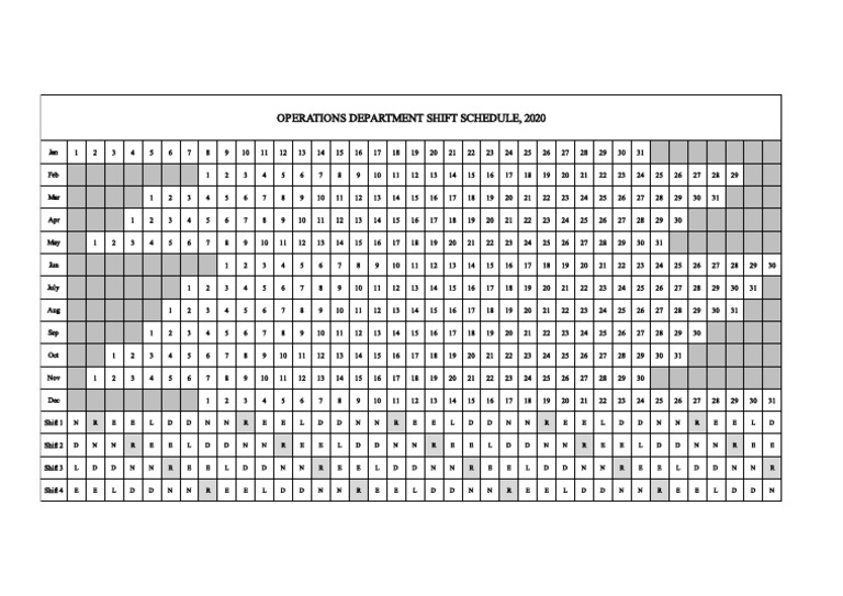 Shift Schedule For 2020 | PDF
