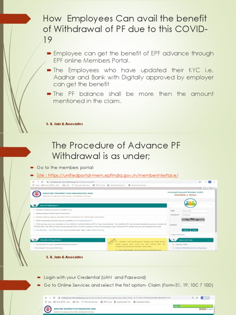 PF Withdrwal Procedure-Covid | PDF