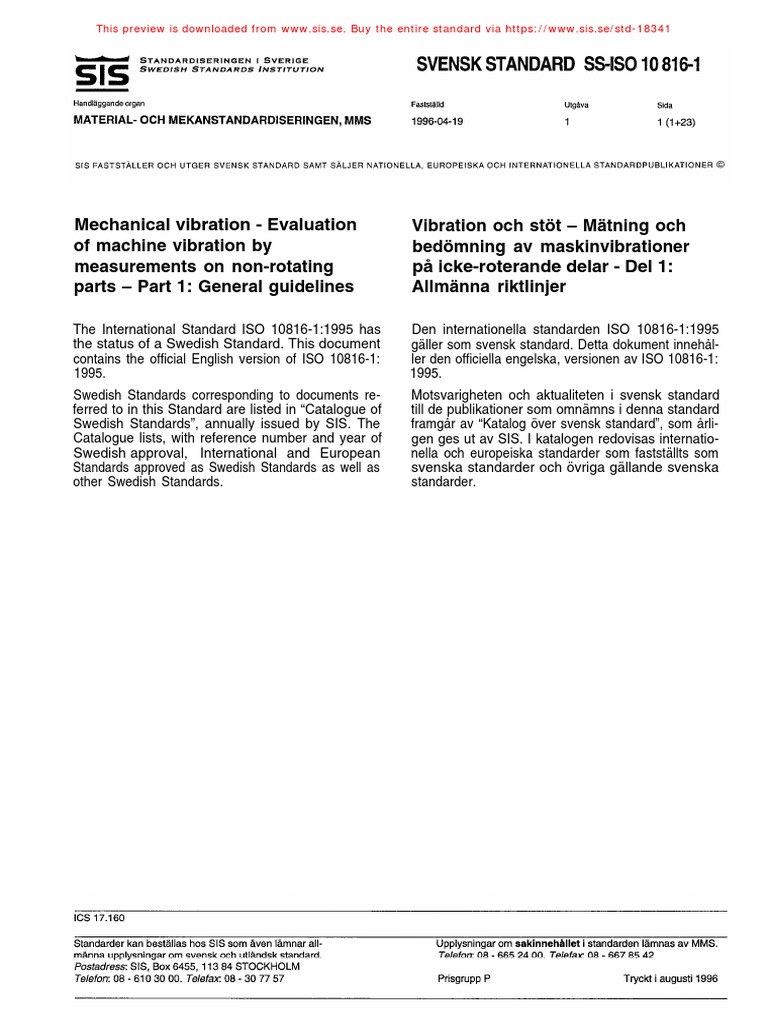 SS Iso 10816 1 en PDF | PDF | International Organization For ...