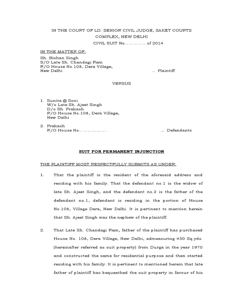 Permanent Injunction Suit Overview | PDF | Affidavit | Lawsuit