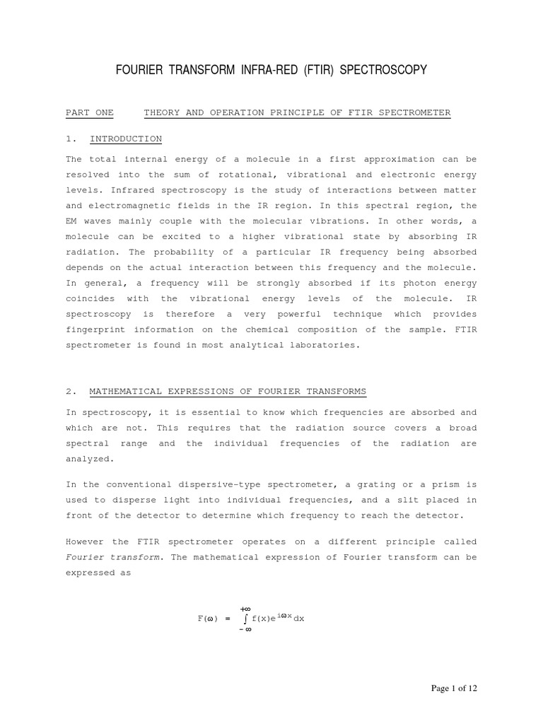 FTIR SPECTROSCOPY TECHNIQUE & POLYSTYRENE ANALYSIS | PDF | Infrared ...