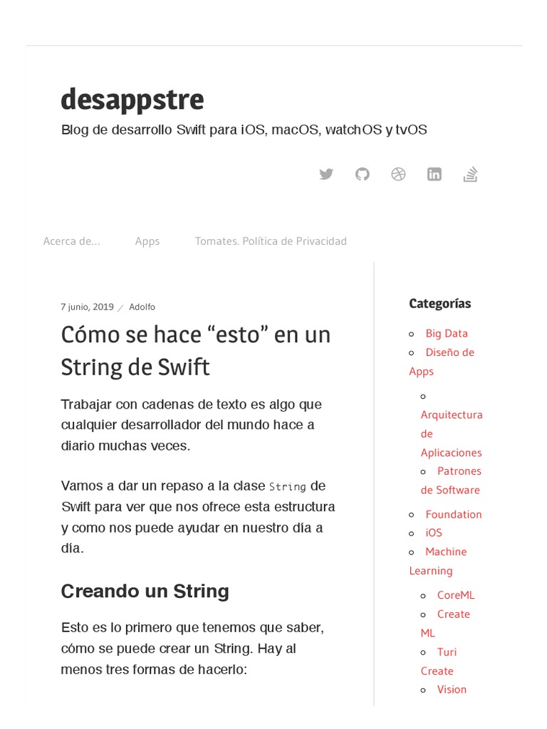 Manejo De String De Swift Pdf Cadena Informática Codificación 9716