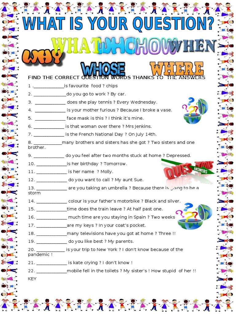 Find The Correct Question Words Thanks To The Answers | PDF