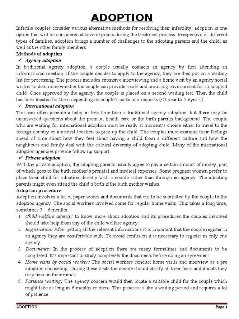 ADOPTION | PDF | Adoption | Legal Guardian