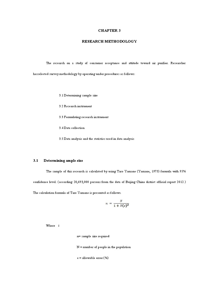 Research Methodology: The Sample of This Research Is Calculated by ...