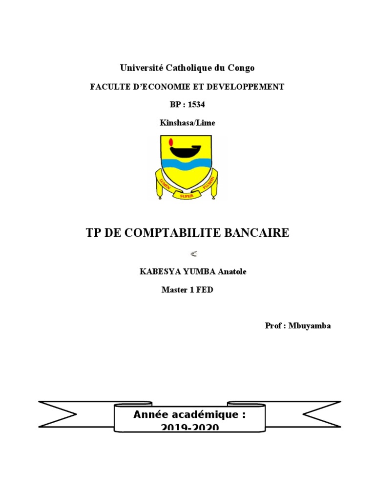 TP Comptabilité Bancaire | PDF | Banques | Bilan comptable