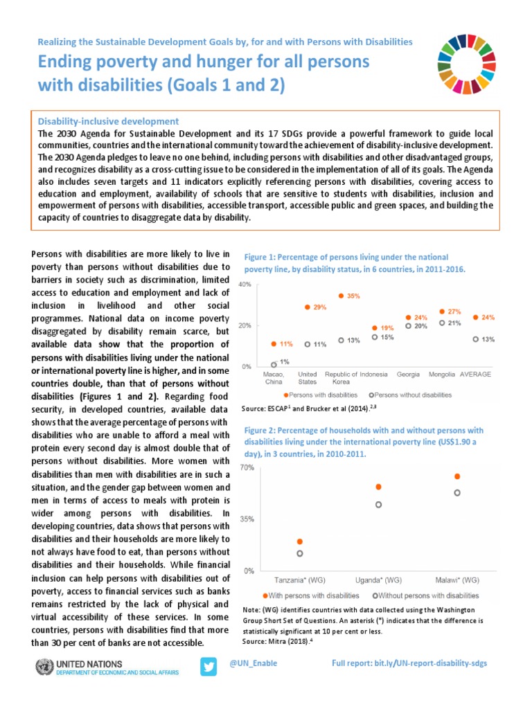 Ending Poverty and Hunger For All Persons With Disabilities (Goals 1 ...