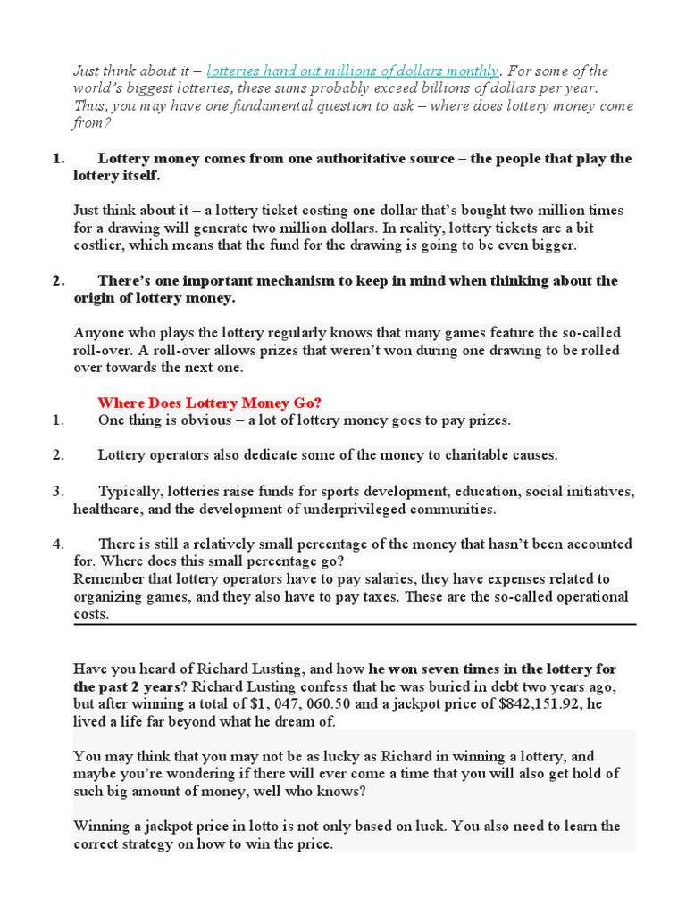 Lotteries Hand Out Millions of Dollars Monthly: Where Does Lottery ...