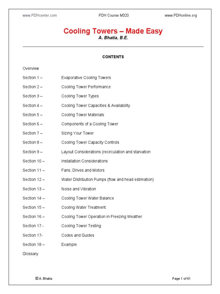 Cooling Tower Basics PDF | PDF | Air Conditioning | Heat Transfer