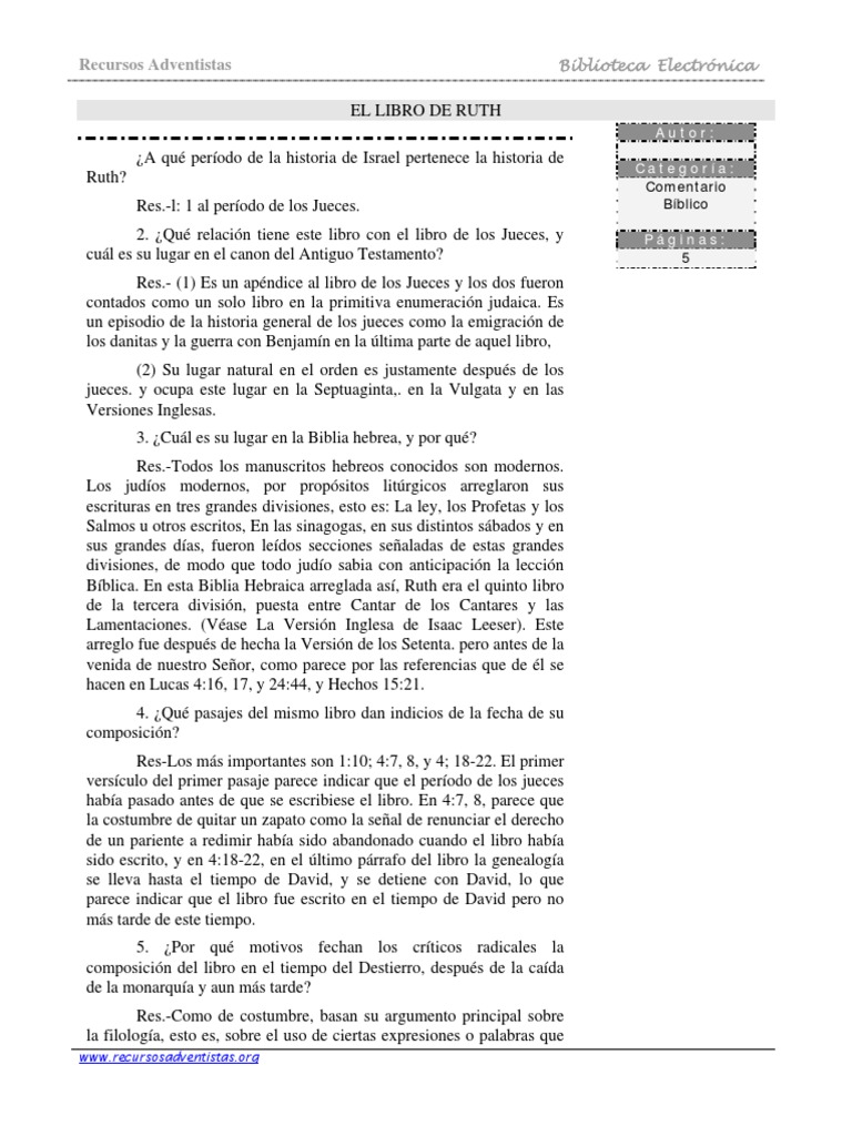 El Libro de Ruth | PDF | Septuaginta | Biblia