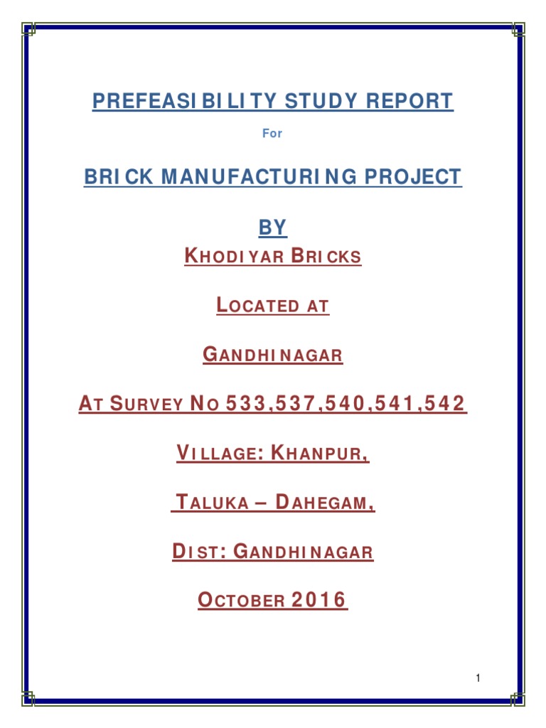 Brick Making Project Report | PDF | Road | Mining