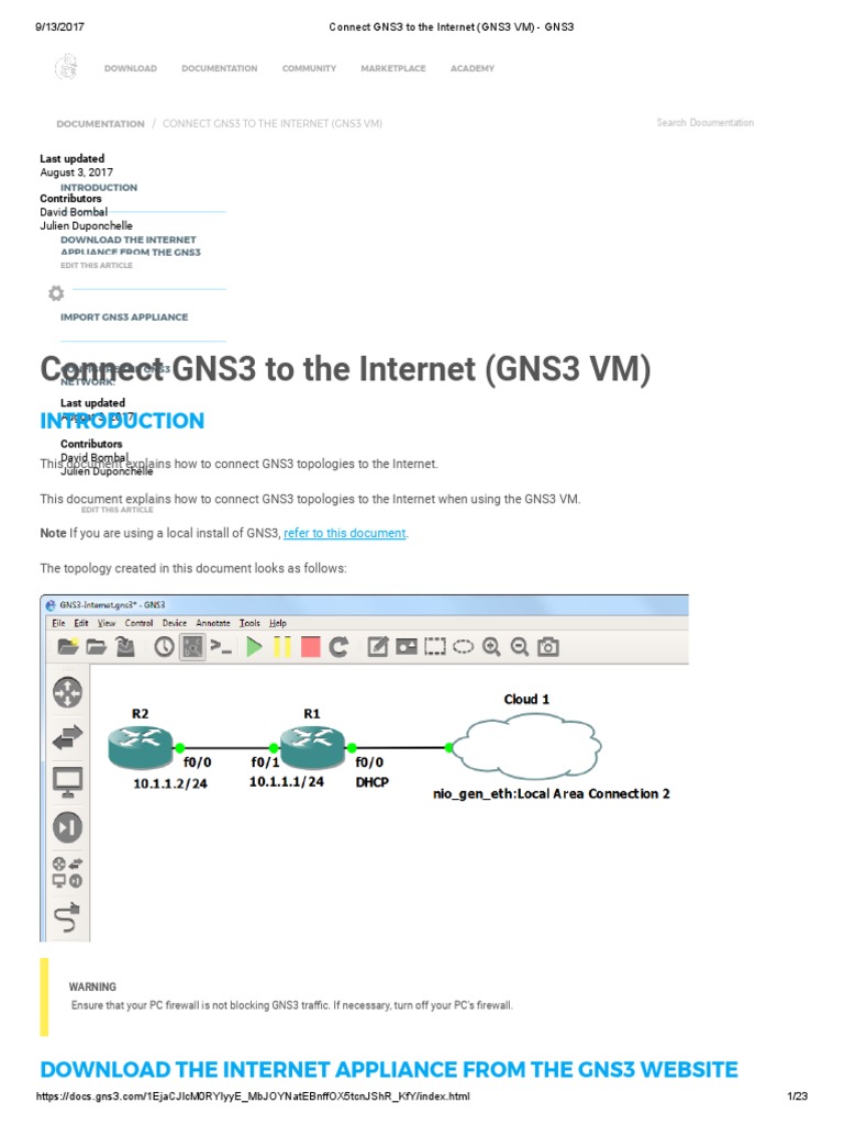 Connect GNS3 To The Internet (GNS3 VM) - GNS3 | PDF | Ip Address | Router (Computing)