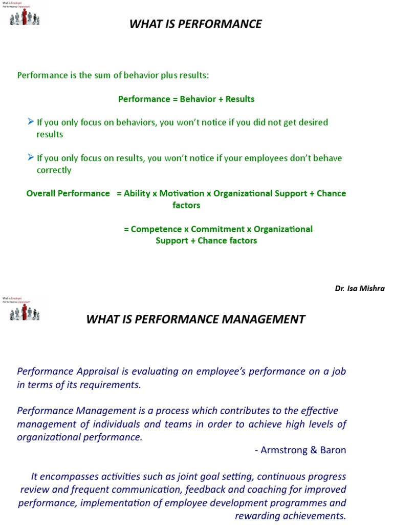 What Is Performance: Performance Is The Sum of Behavior Plus Results ...