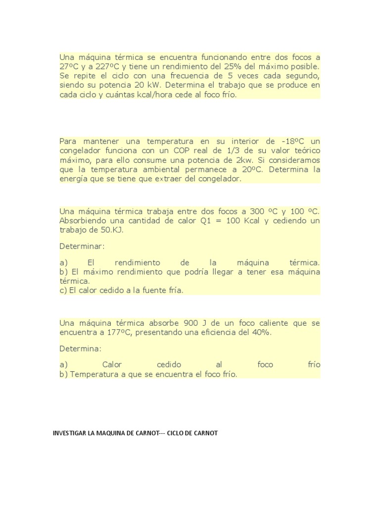 Máquinas Térmicas y Rendimiento | PDF
