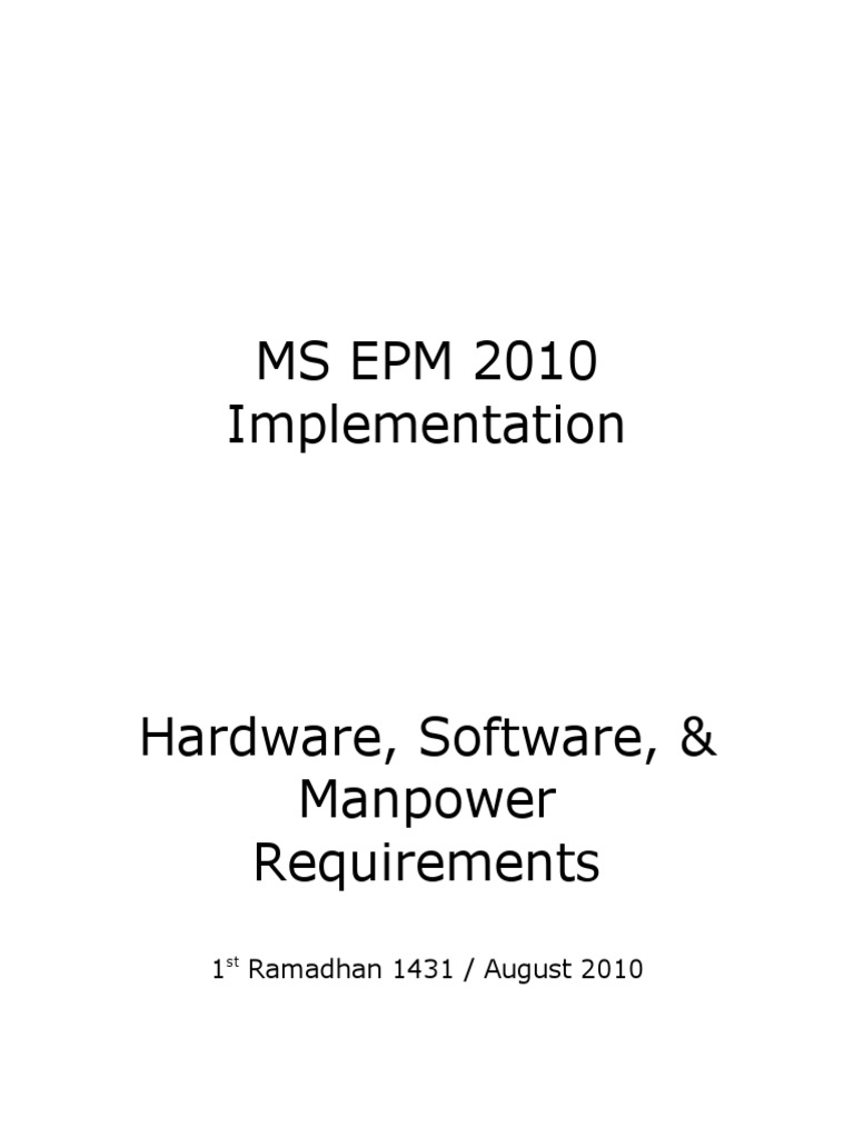 MS EPM 2010 ImplementationGuidelines | PDF | Microsoft Office ...