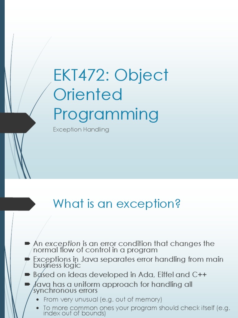 Exception Handling | PDF | Control Flow | Class (Computer Programming)