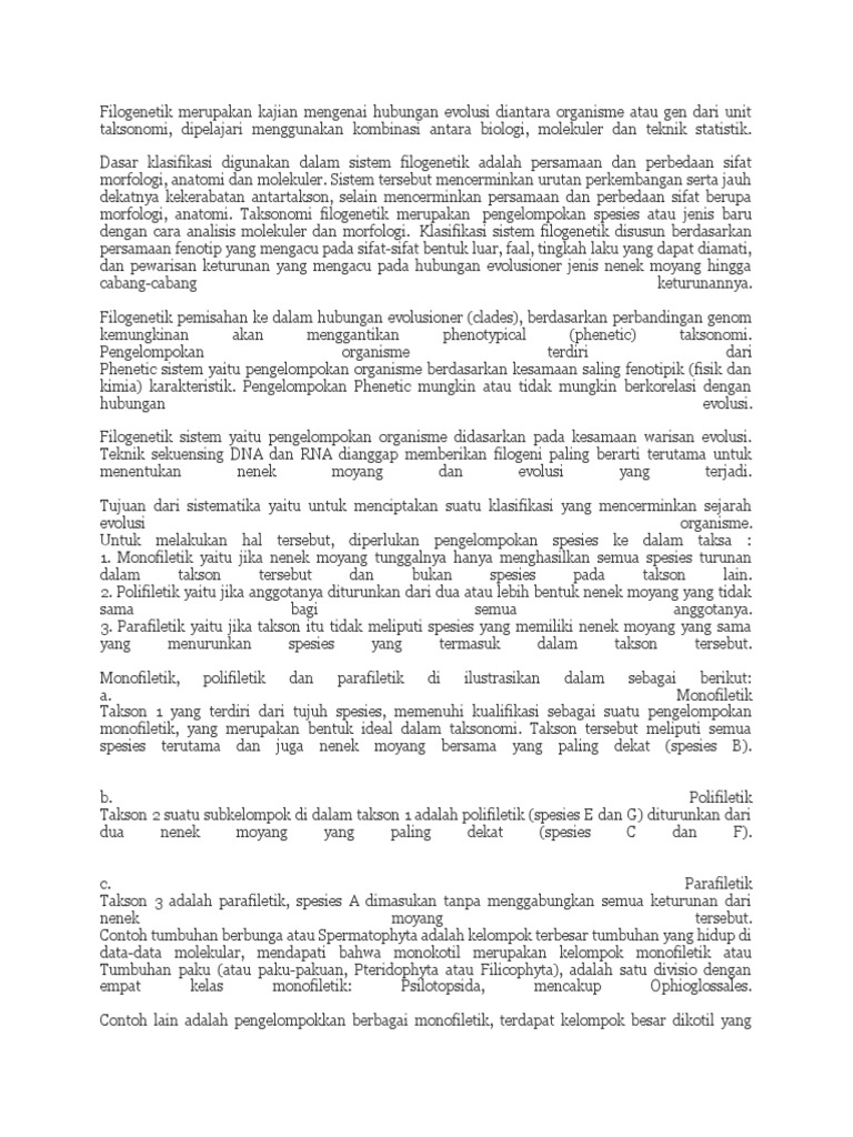 Dasar-Dasar Filogenetik dan Taksonomi | PDF | Ilmu Sosial