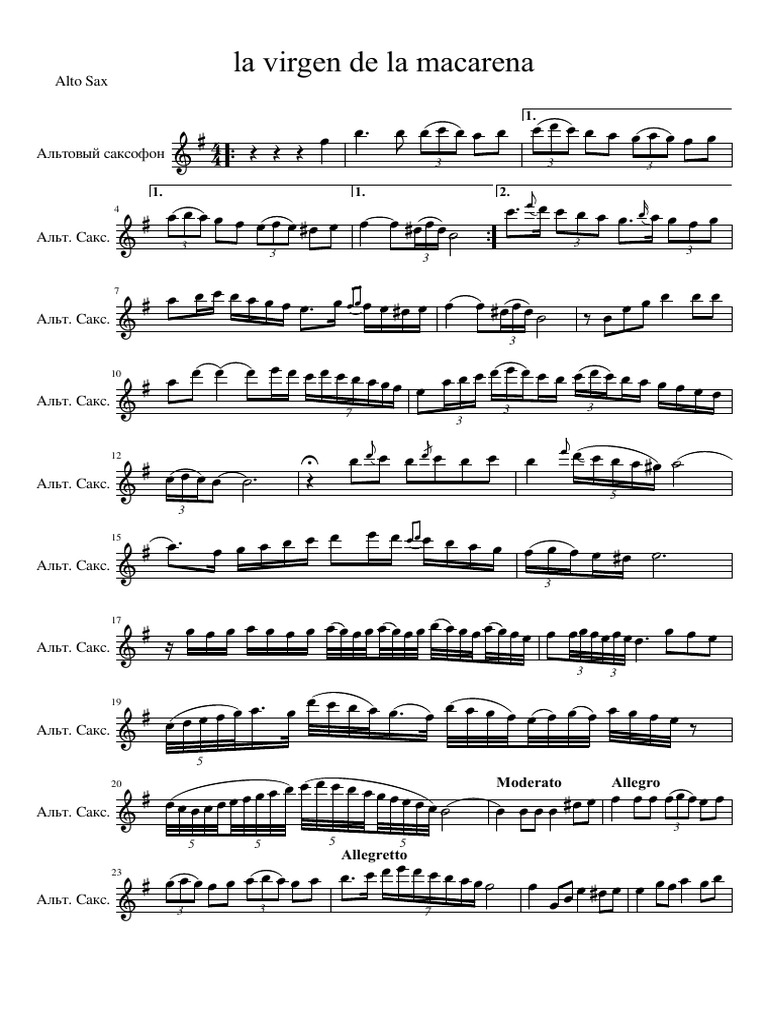 La Virgen de La Macarena-Alto Sax | PDF