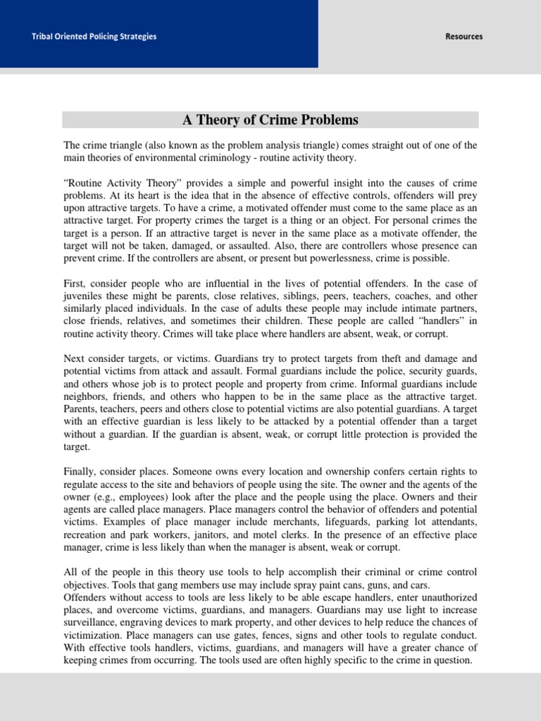 Crime Prevention Through Routine Activity | PDF | Criminology | Crime ...