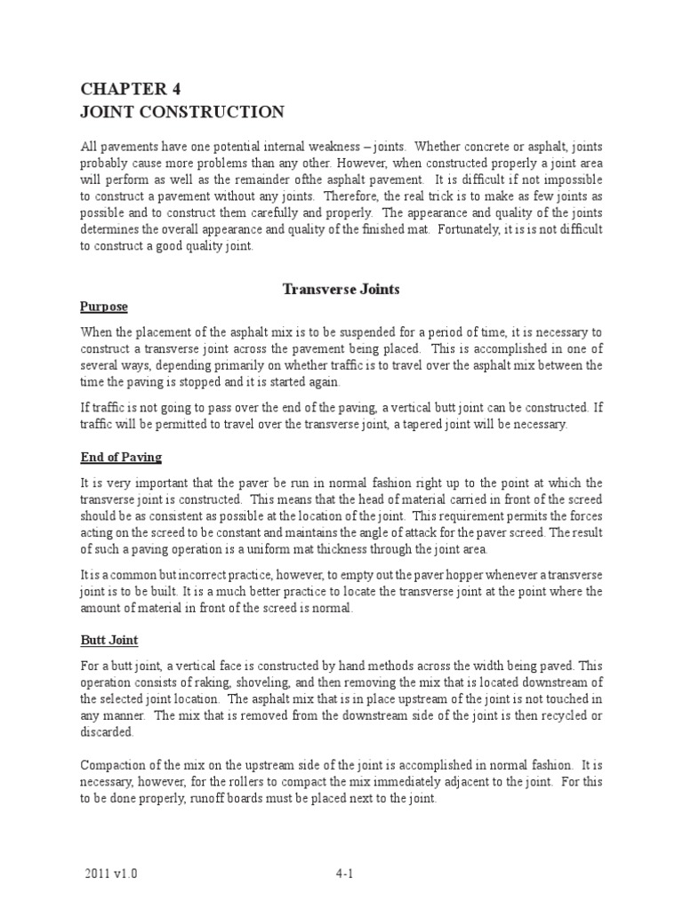 Joint Construction: Transverse Joints | PDF | Road Surface | Building ...