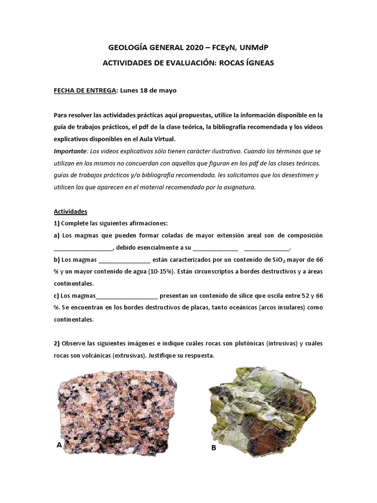 Hoja De Trabajo Sobre Tres Tipos De Rocas BASALTO: IDENTIFICACIÓN,