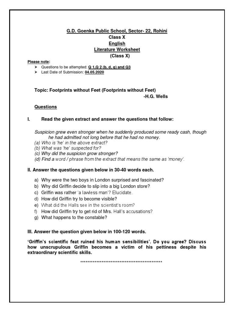 English Footprints Without Feet Worksheet | PDF