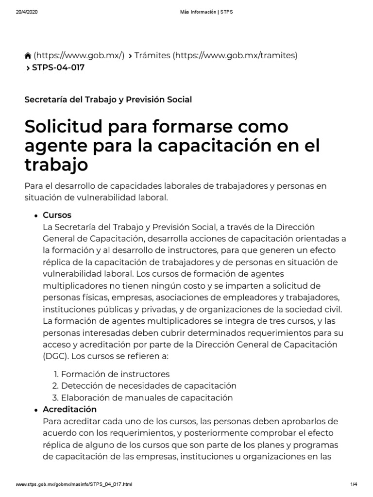 Formación Como Instructores - STPS PDF | PDF | Gobierno | Business