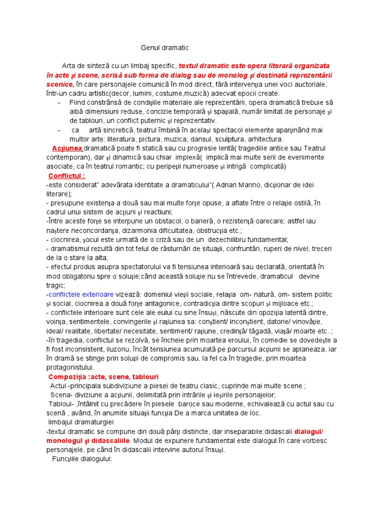 Genul Dramatic PDF | PDF