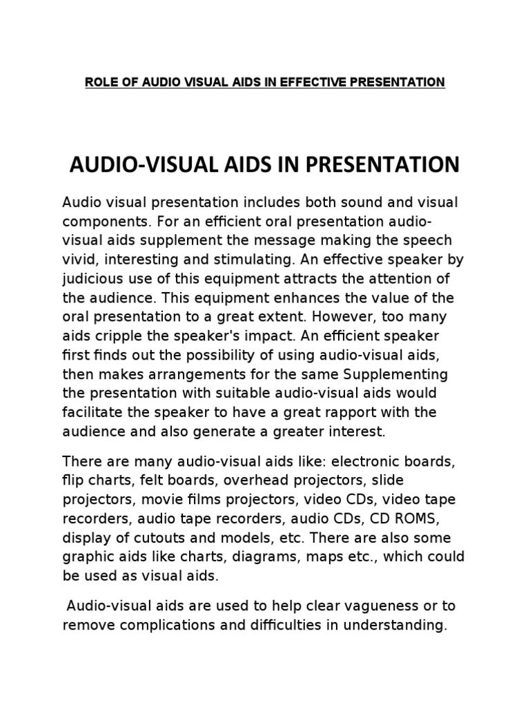 The Power of Visual Aids in Effective Oral Presentations | PDF ...