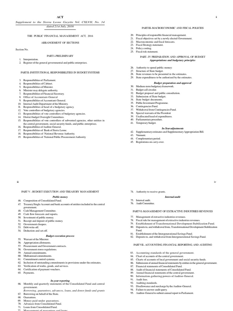 Public Financial-Management-Act-2016 | PDF | Budget | Banks