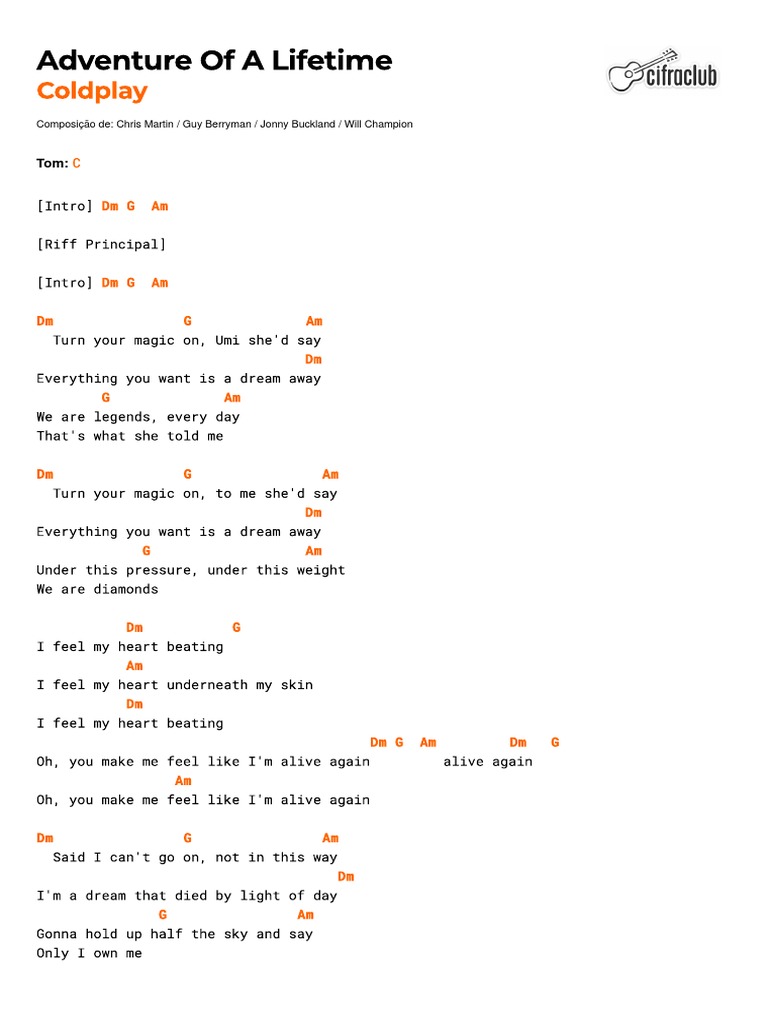 Cifra Club - Coldplay - Adventure of A Lifetime | PDF