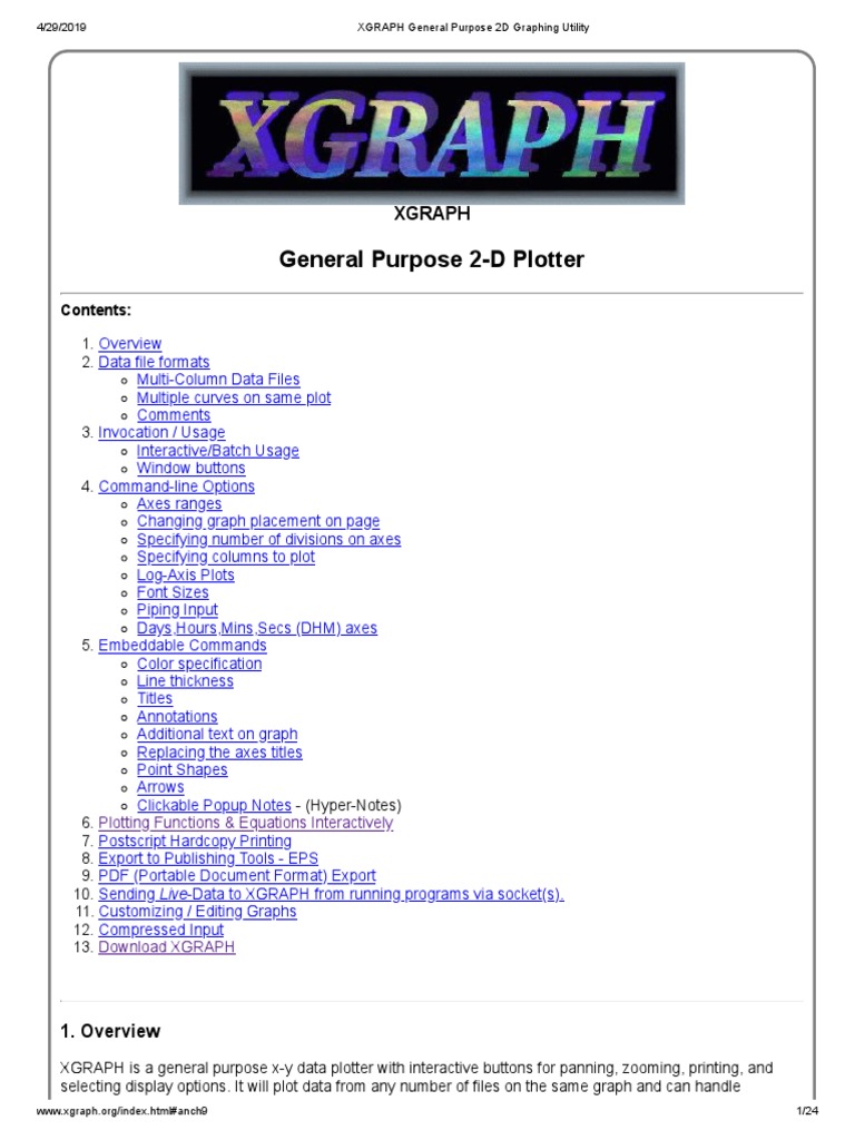 XGRAPH General Purpose 2D Graphing Utility | PDF | Trigonometric Functions | Command Line Interface