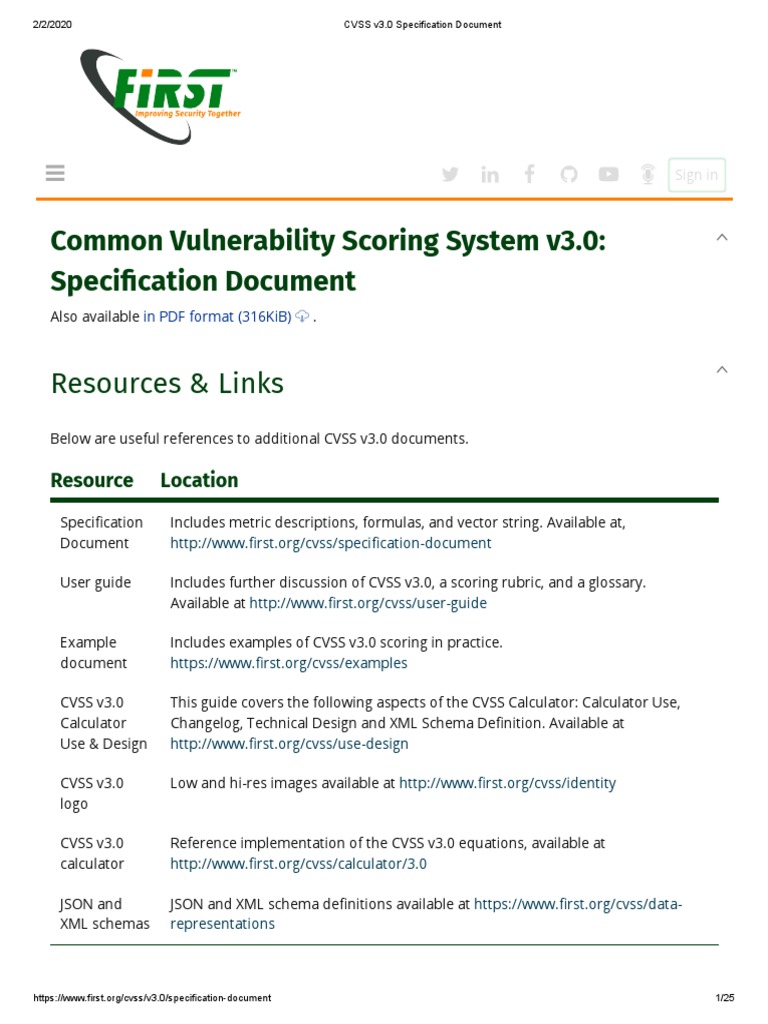 CVSS v3.0 Specification Document | PDF | Computer Network | Computer ...