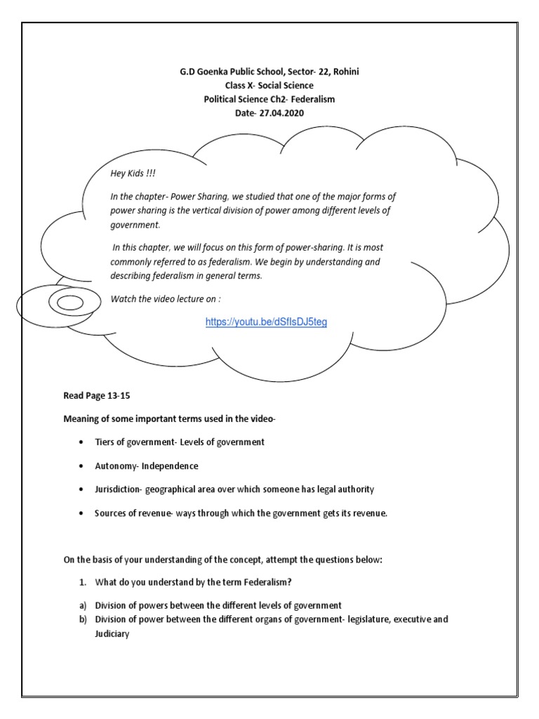 G.D Goenka Public School, Sector-22, Rohini Class X - Social Science ...