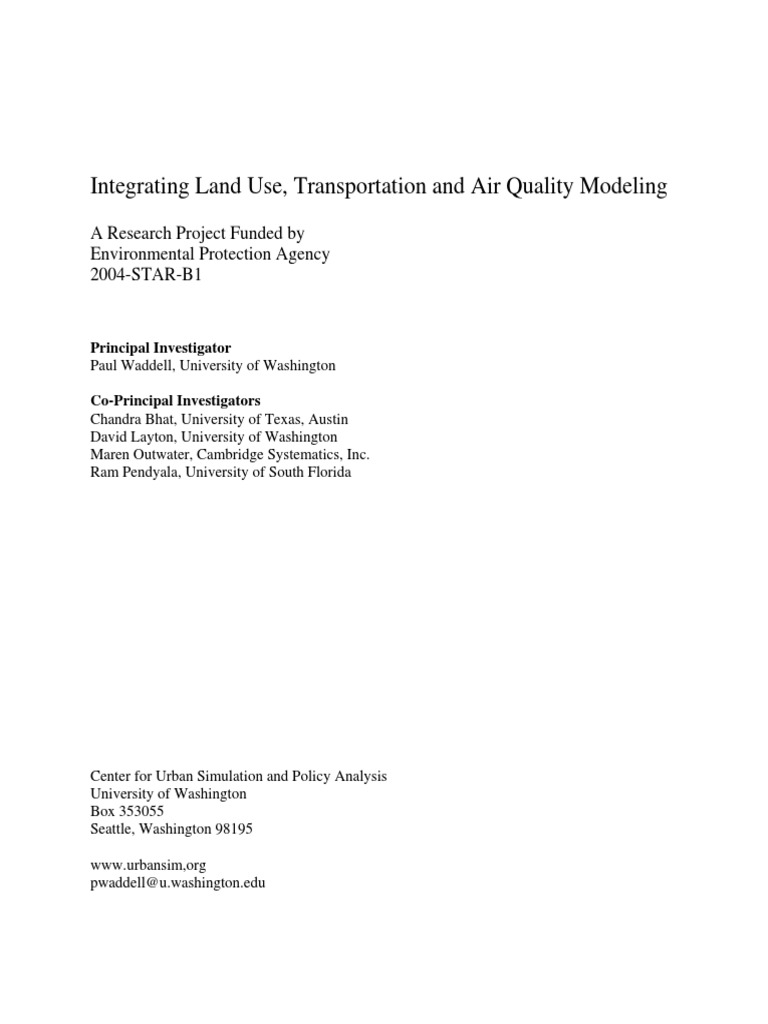 Integrating Land Use Transportation and | PDF | Simulation | Conceptual ...