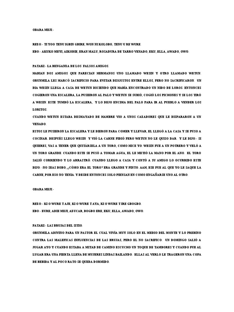 Obara Meji-1 | PDF | Mitología | Creencia religiosa y doctrina