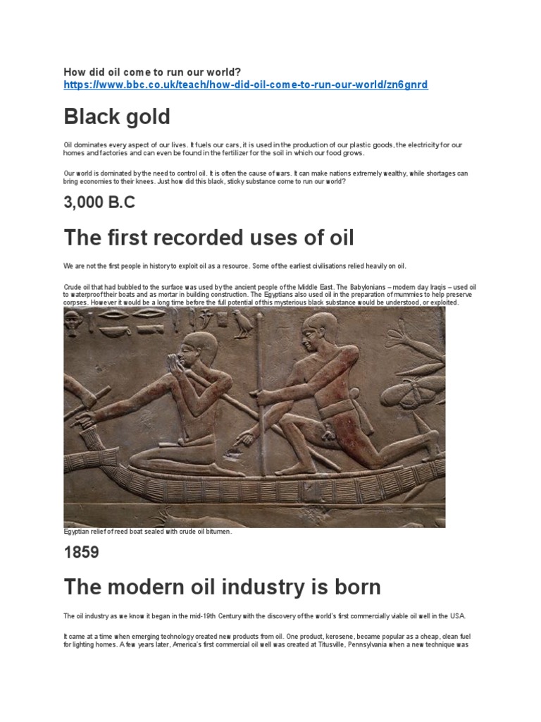 How Did Oil Come To Run Our World | PDF | Kuwait | Petroleum
