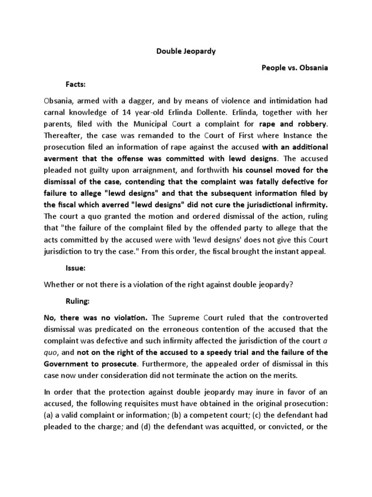 Double Jeopardy Complete Cases FTW | PDF | Double Jeopardy | Acquittal