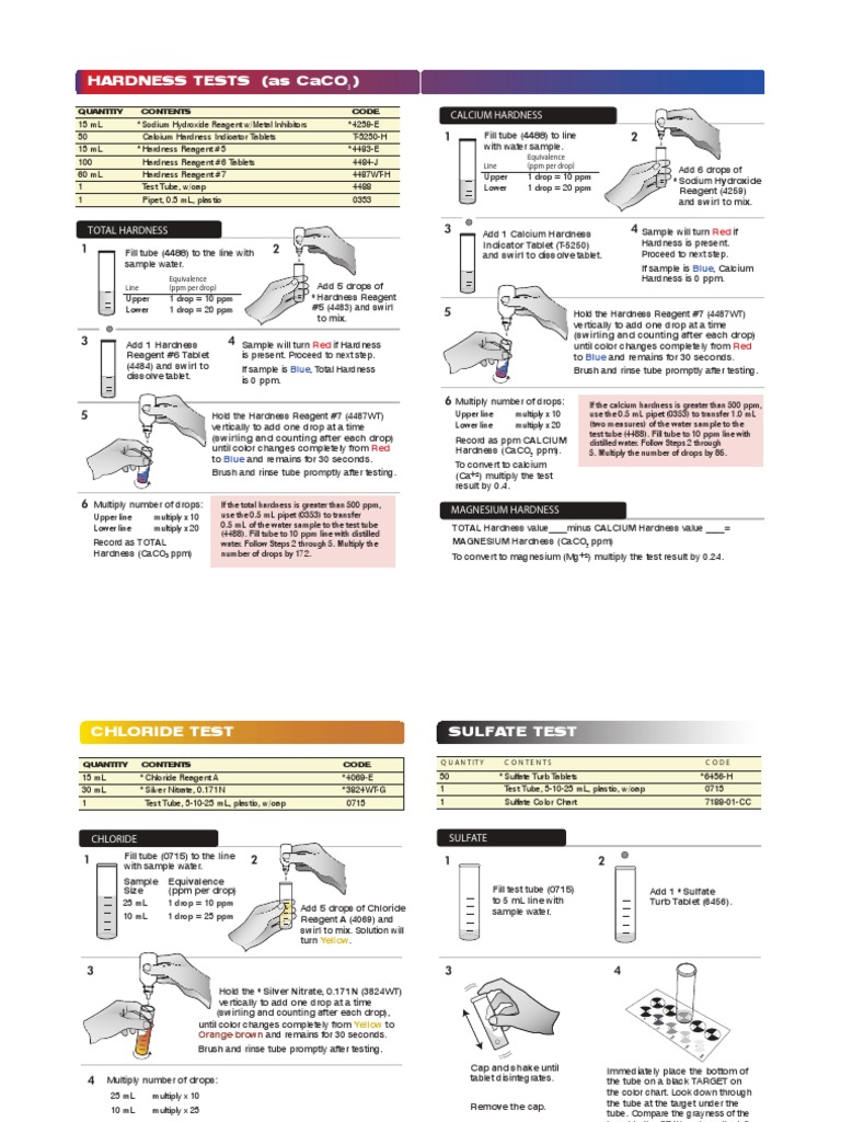 LaMotte Water Test | PDF | Alkalinity | Ion