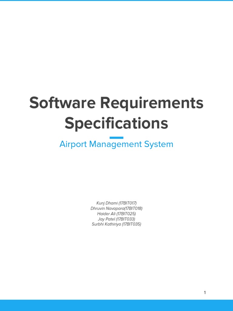 Airport Management System SRS | PDF | Databases | Information Technology